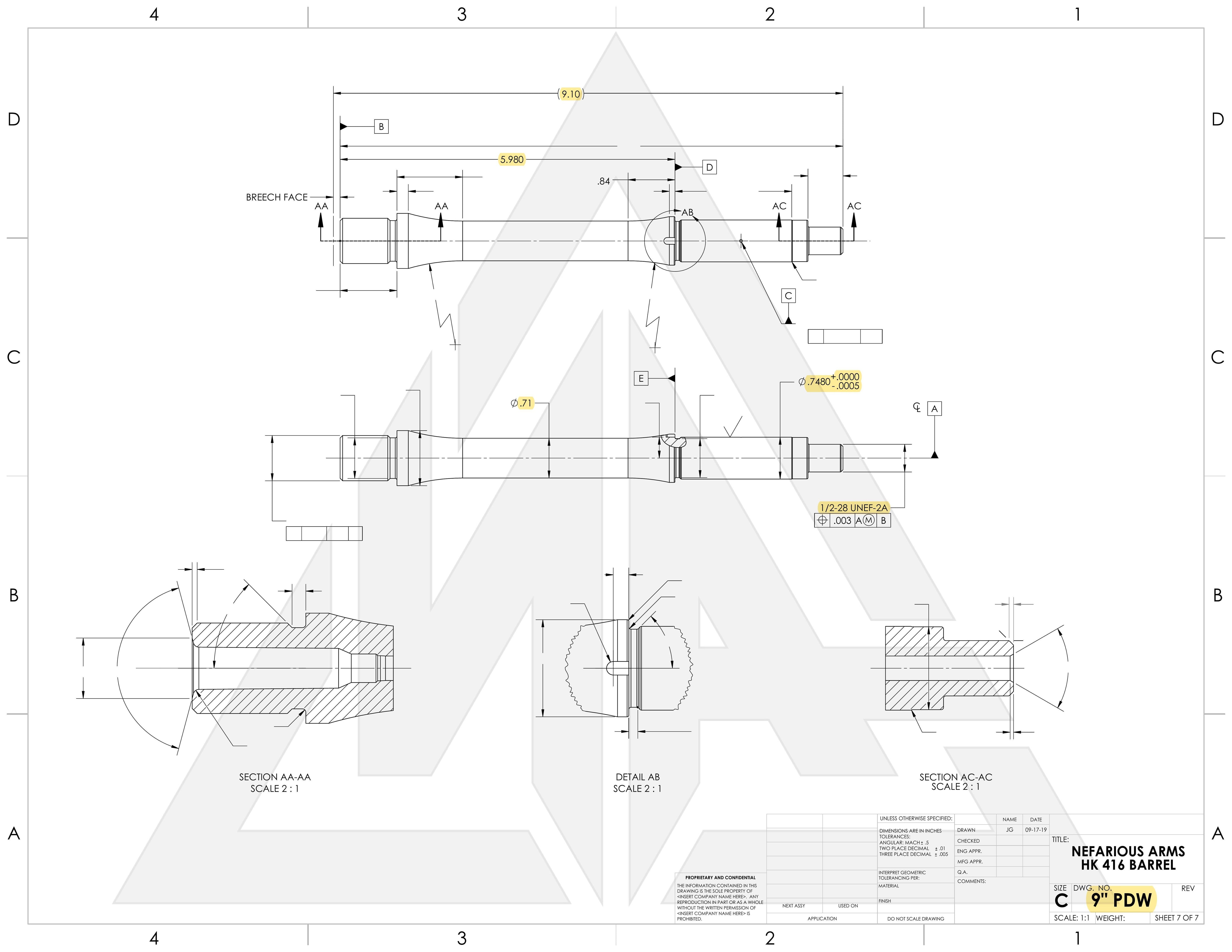 HK416 / MR556 Barrels | Nefarious Arms